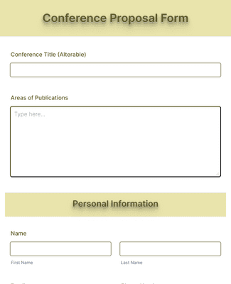 Conference Proposal Form Template | Jotform