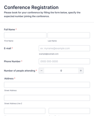 Conference Registration Form with Payment Form Template | Jotform