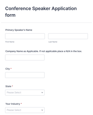 Conference Speaker Application Form Template | Jotform