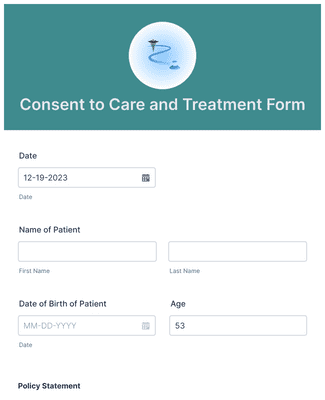 Consent to Care and Treatment Form Template | Jotform