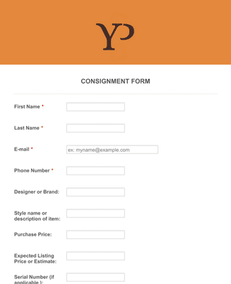Consignment Form Template | Jotform