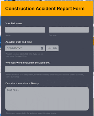 Construction Accident Report Form Template | Jotform
