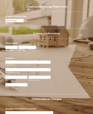 Construction Change Order Form Template | Jotform