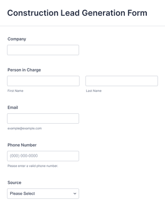 Construction Lead Generation Form Template | Jotform