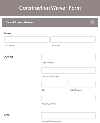 Construction Waiver Form Template | Jotform