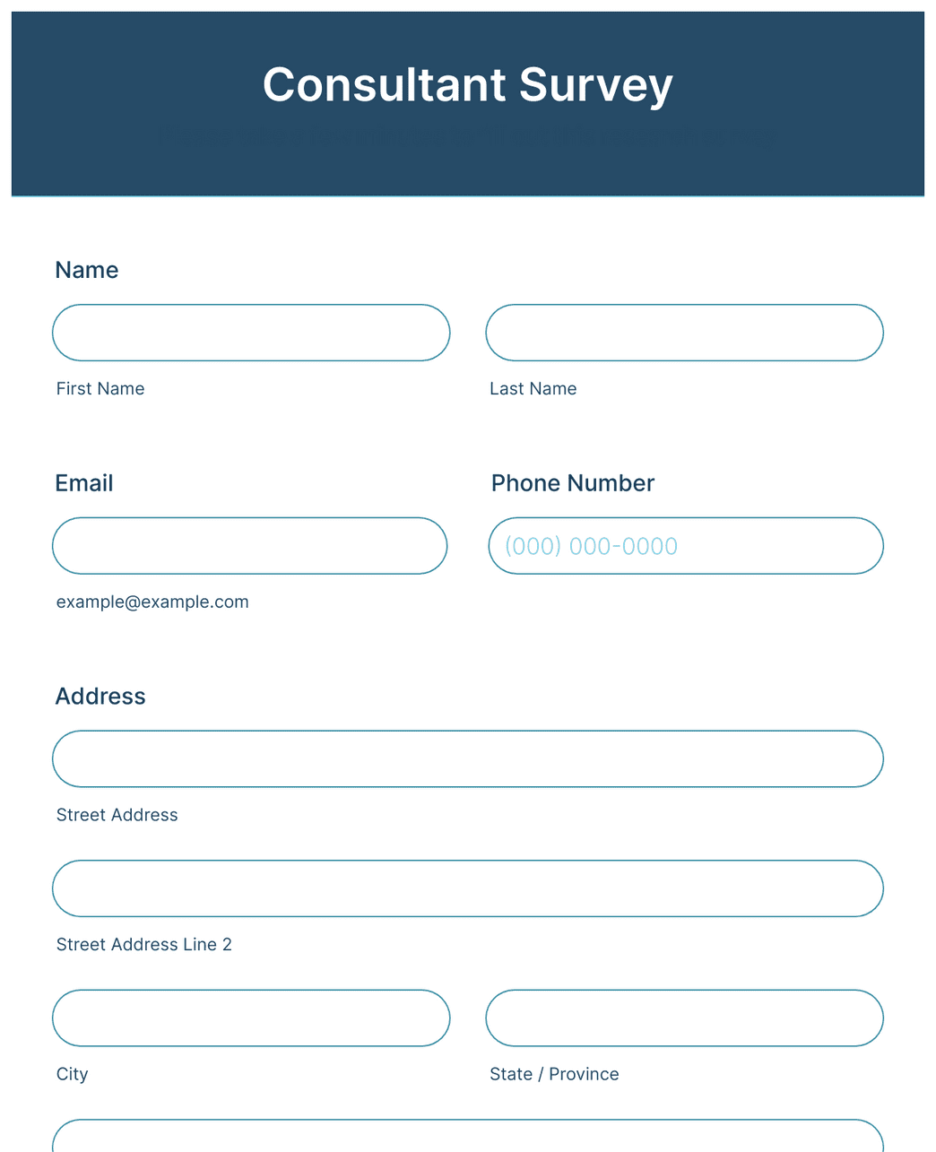 Consultant Survey Form Template | Jotform