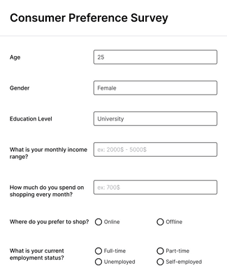 Consumer Preference Survey Form Template | Jotform
