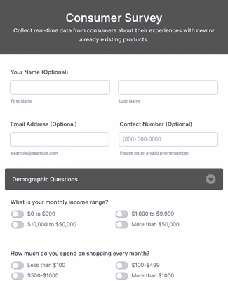 Consumer Spending Survey Form Template | Jotform