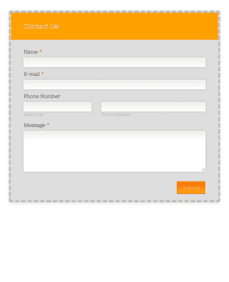 Contact Form With Orange Envelope Theme Form Template | Jotform