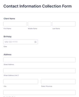 Contact Information Collection Form Template | Jotform