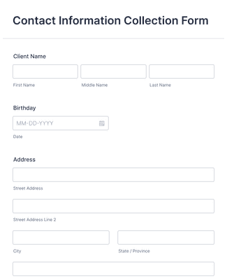 Contact Information Collection Form Template | Jotform