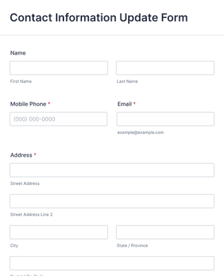 Contact Information Update Form Template | Jotform
