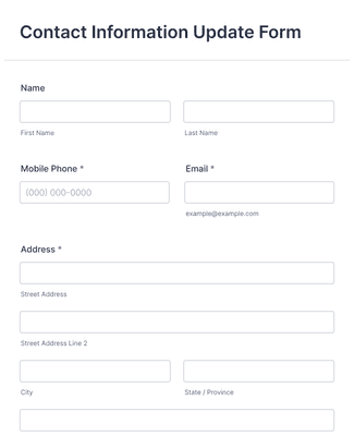 Contact Information Update Form Template | Jotform