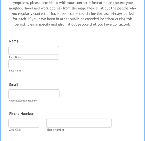 Contact Tracing Form Template | Jotform