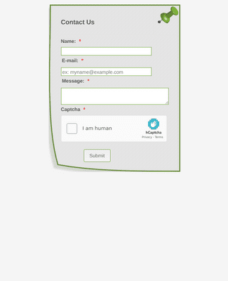 Contact Us Form - Pin Theme with Captcha Form Template | Jotform