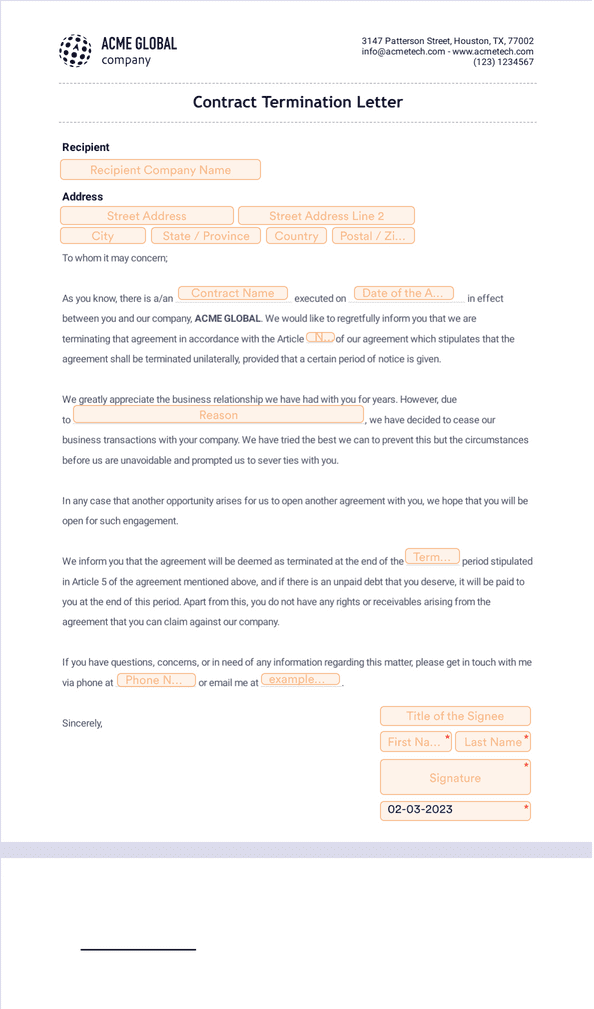Contract Termination Letter Sign Templates Jotform