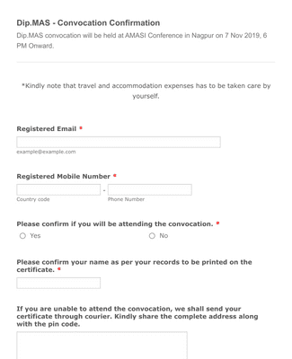 Convocation Attendance Confirmation Form Template | Jotform