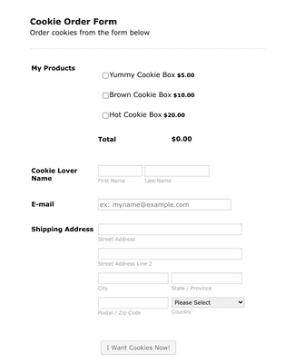 Cookie Order Form Template | Jotform