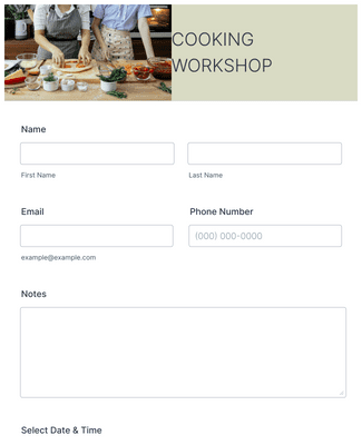 Cooking Workshop Registration Form Template | Jotform