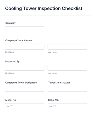 Cooling Tower Inspection Checklist Form Template | Jotform
