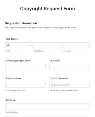 Copyright Request Form Template | Jotform