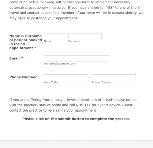 Corona Virus Self Declaration Form Template | Jotform