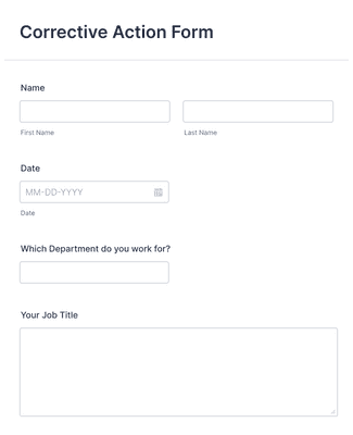 Corrective Action Form Template | Jotform