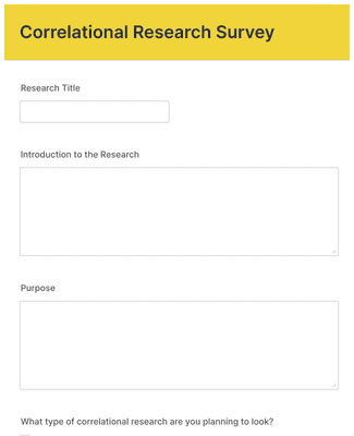 Correlational Research Survey Template Form Template | Jotform