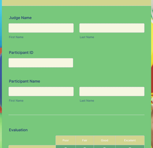Costume Contest Judging Form Template | Jotform