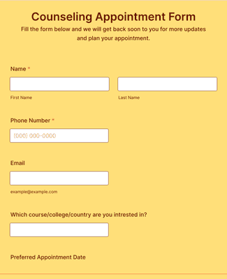 Counseling Appointment Form Template | Jotform