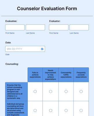 Counselor Evaluation Form Template | Jotform