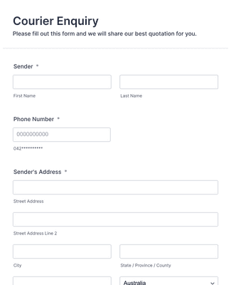 Courier Enquiry Form Template | Jotform