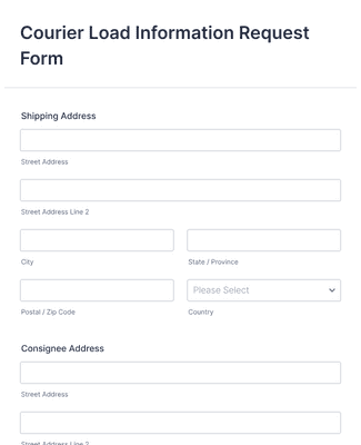 Courier Load Information Request Form Template | Jotform