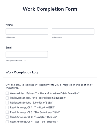 Course Completion Form Template | Jotform