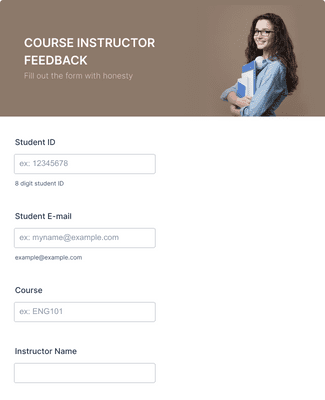 Course Instructor Feedback Form Template | Jotform