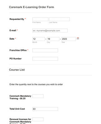 Course Order Form Template | Jotform