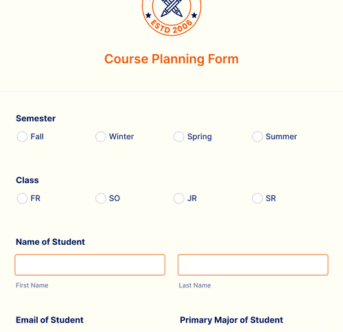 Course Planning Form Template | Jotform