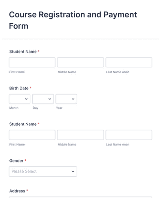 Course Registration and Payment Form Template | Jotform