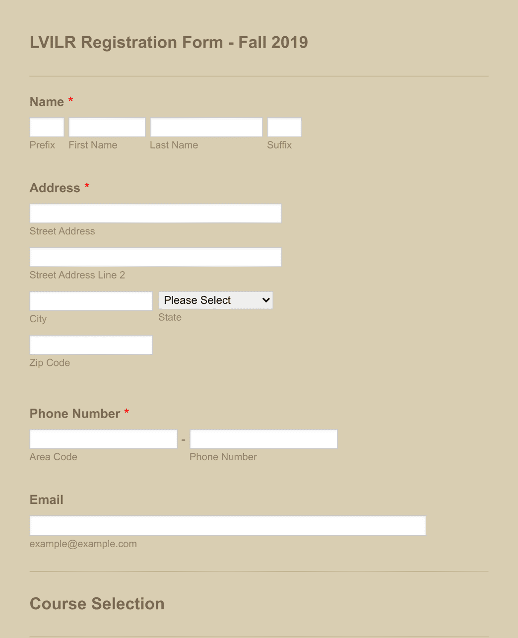 Course Registration Form (CCC) Form Template | Jotform