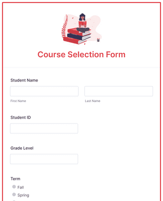 Course Selection Form Template | Jotform