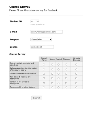 Course Survey Form Template | Jotform