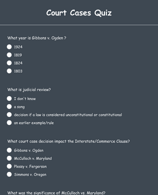 Court Cases Quiz Form Template | Jotform