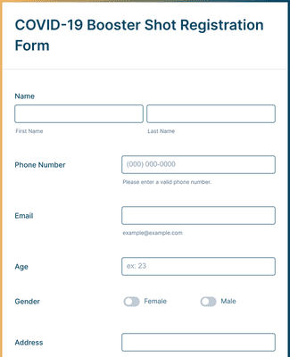 COVID-19 Booster Shot Registration Form Template | Jotform