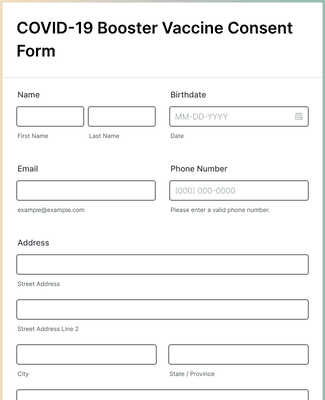 COVID-19 Booster Vaccine Consent Form Template | Jotform
