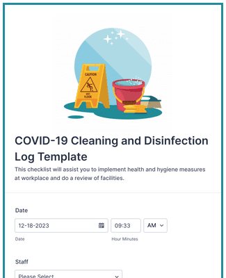 COVID-19 Cleaning and Disinfection Log Template Form Template | Jotform
