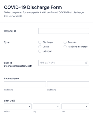 COVID-19 Discharge Form Template | Jotform