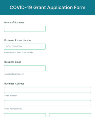 COVID-19 Grant Application Form Template | Jotform