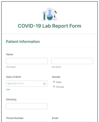 COVID-19 Lab Report Form Template | Jotform