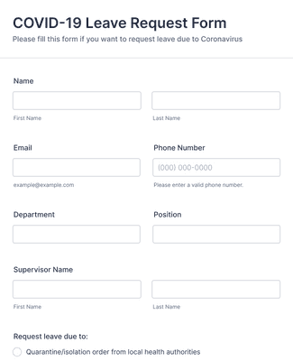 COVID-19 Leave Request Form Template | Jotform