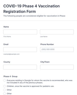 COVID-19 Phase 4 Vaccination Registration Form Template | Jotform